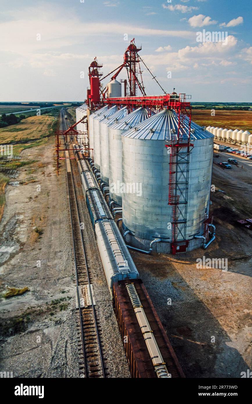 Aerial of grain elevators Yorkton, Saskatchewan, Canada Stock Photo - Alamy