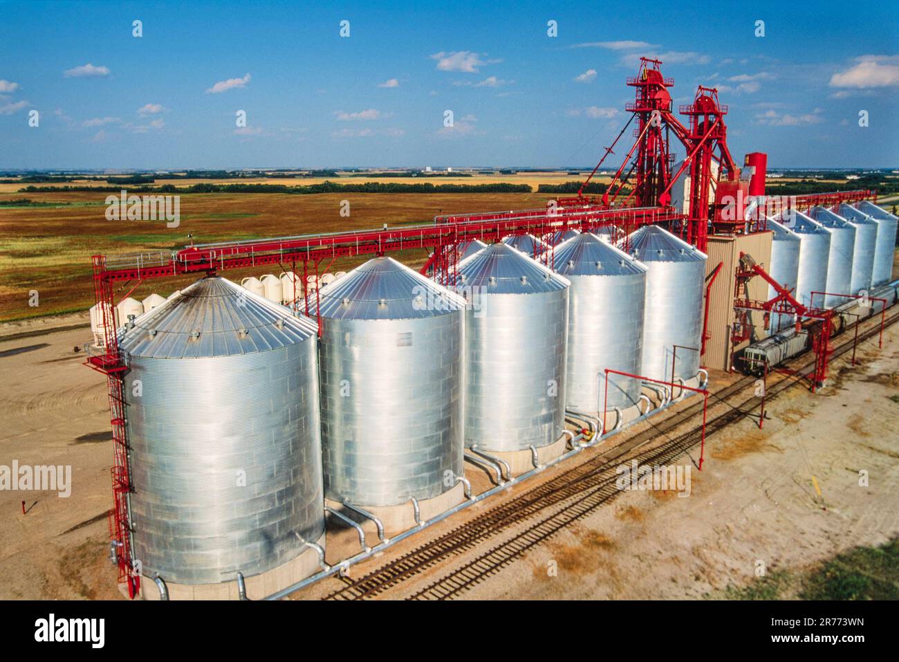 Aerial of grain elevators Yorkton, Saskatchewan, Canada Stock Photo - Alamy