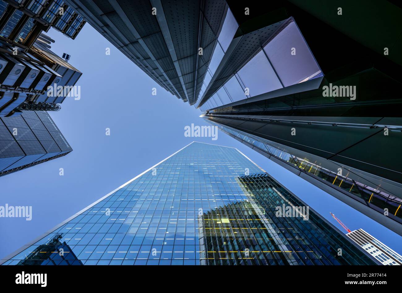 Skyscrapers in the City of London, UK. The Scalpel (front), Willis ...