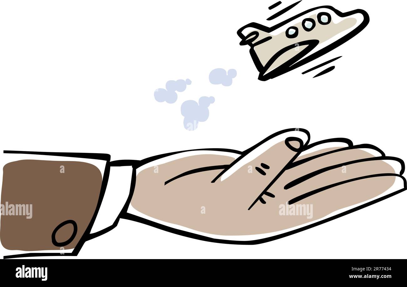 Plane on Hand Stock Vector Image & Art - Alamy