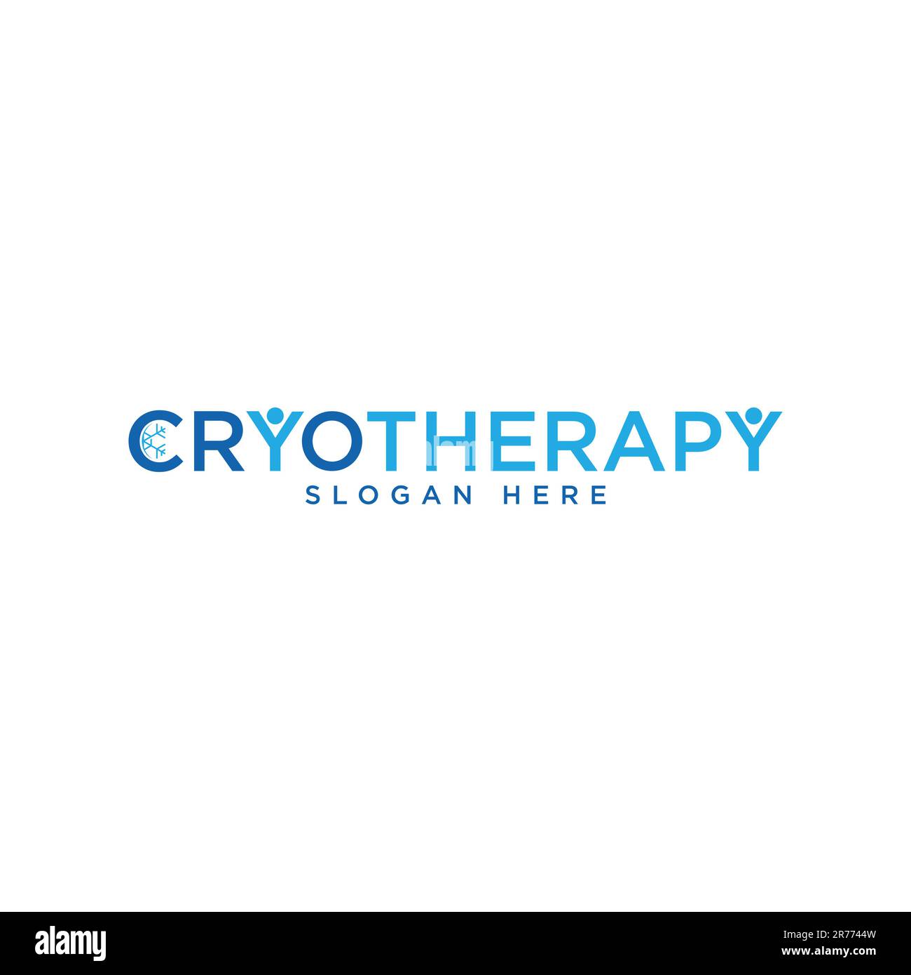 Typography letter logo design Snowflake sign for cryo therapy. Vector ...