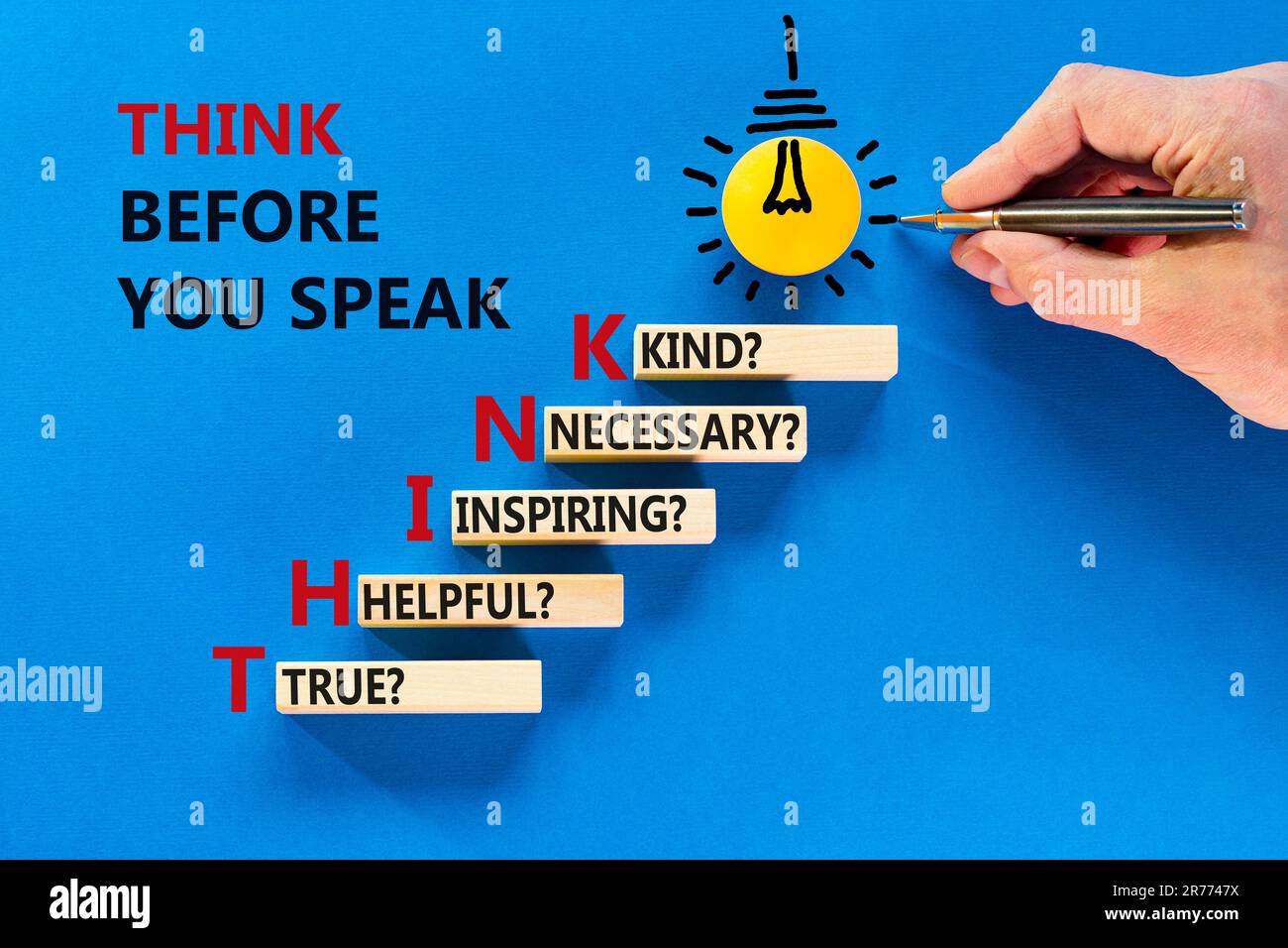 Think before you speak symbol. Concept words Think before you speak ...