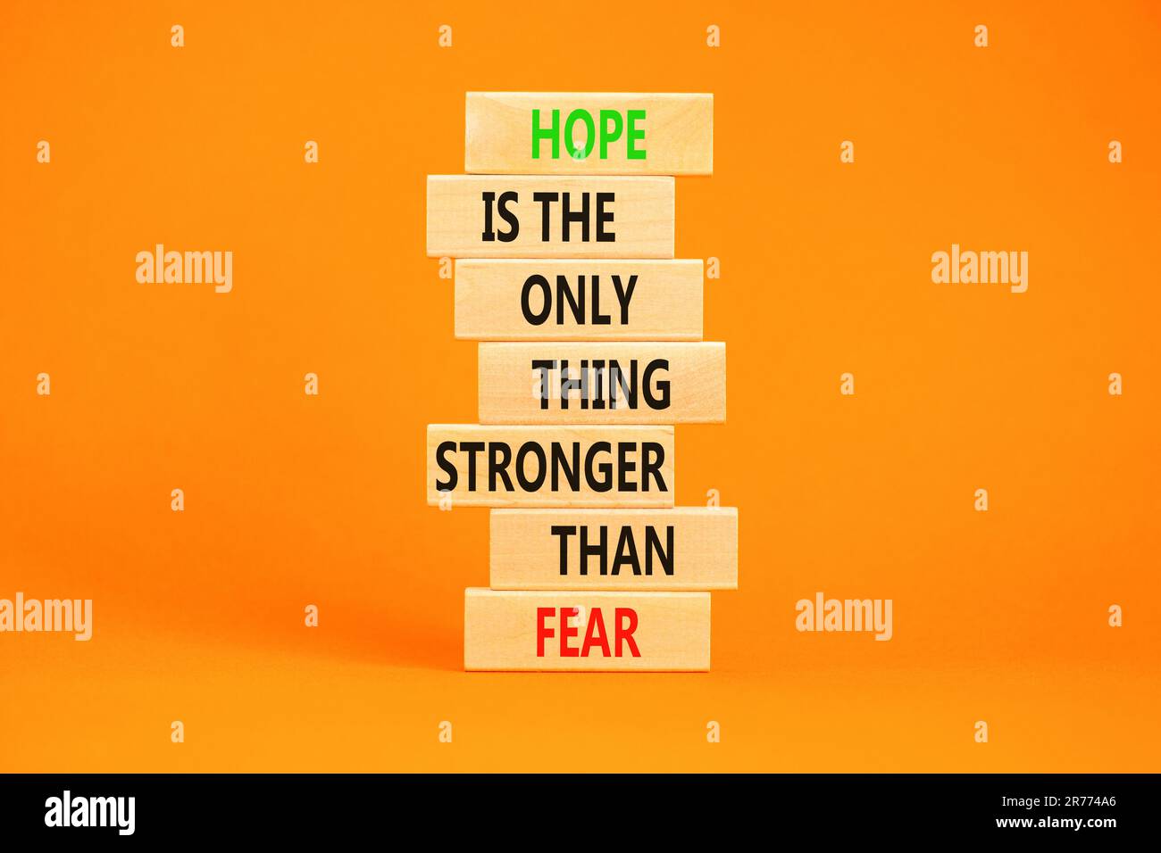 Hope stronger than fear symbol. Concept words Hope is the only thing ...