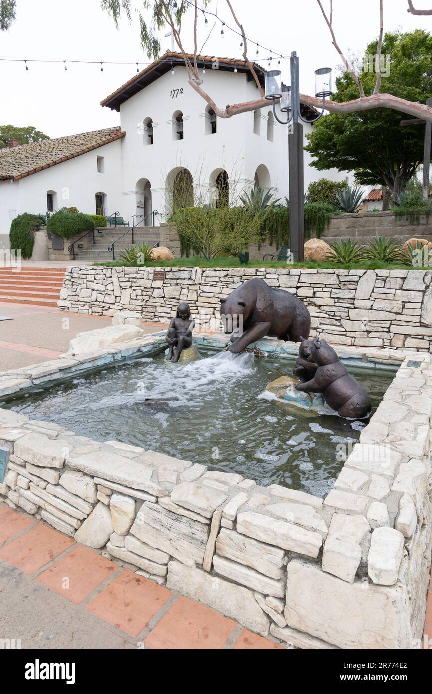 San Luis Obispo, CA - May 20 2023: Fountain with bears in front of ...