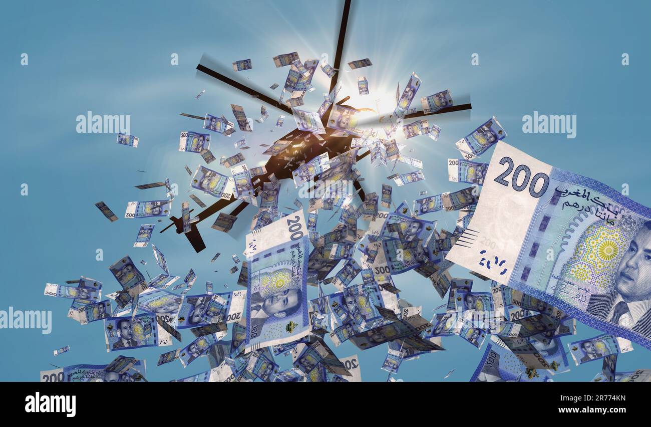 Morocco dirham banknotes helicopter money hi-res stock photography and ...