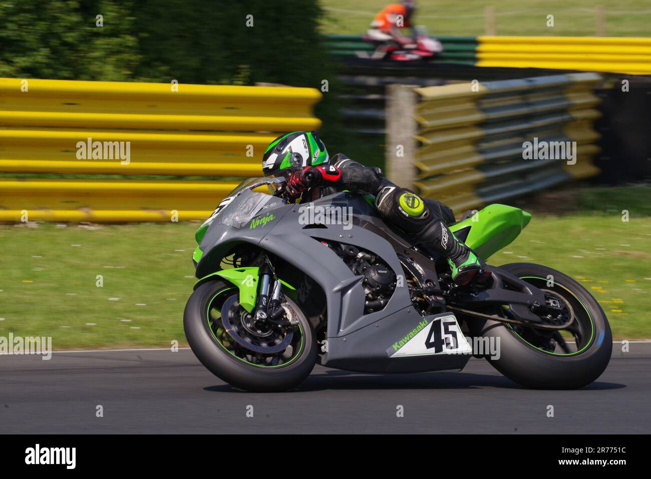 Croft Circuit, 10 June 2023. Andy Ashcroft riding a Kawasaki 1000 in a ...