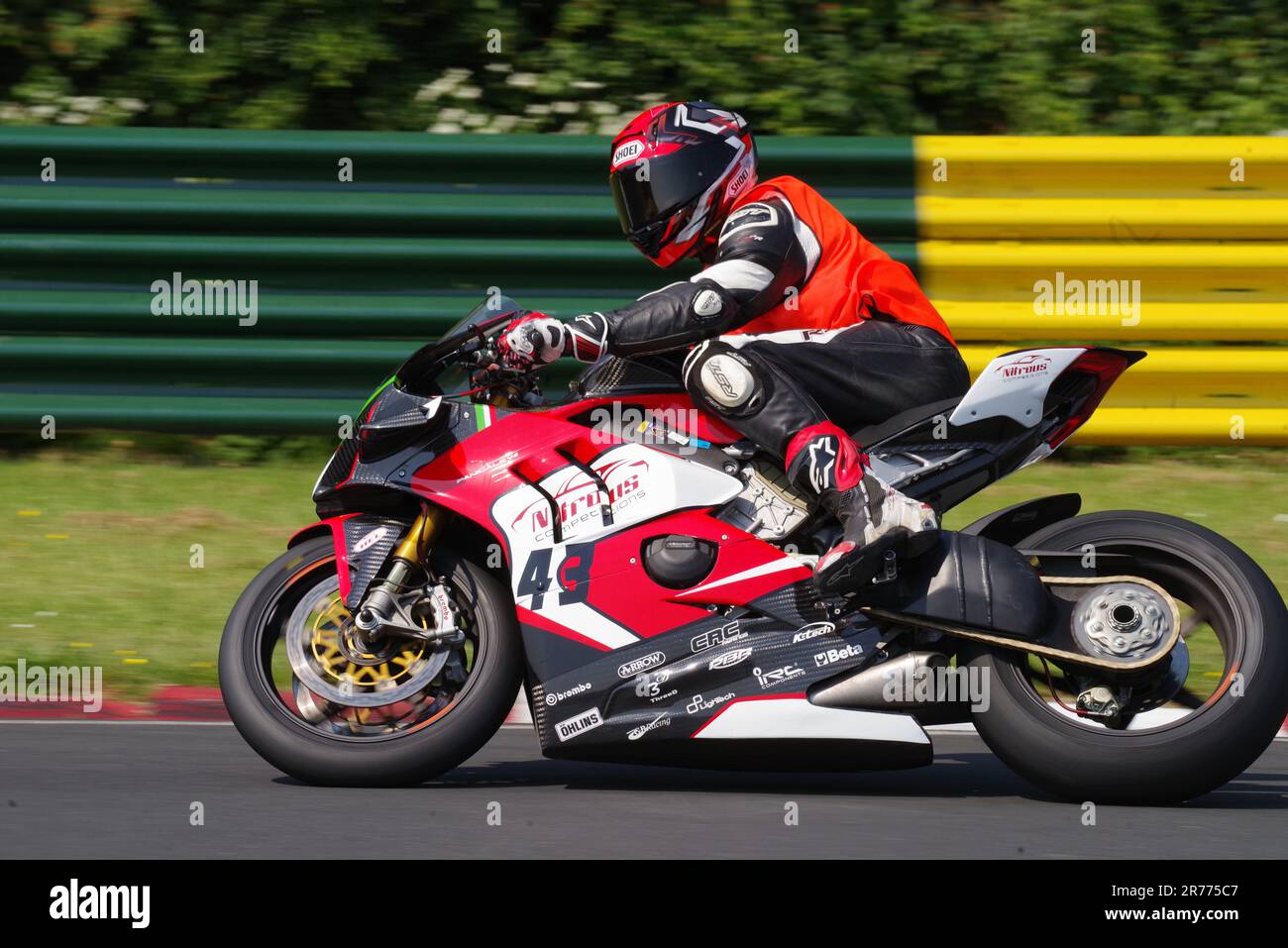 Croft Circuit, 10 June 2023. David Williams riding a Ducati 1198 in a ...