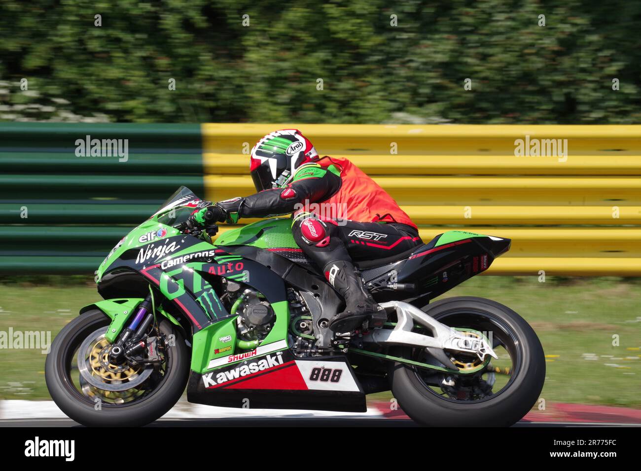 Croft Circuit, 10 June 2023. Adrian Cameron riding a Kawasaki 1000 in a ...