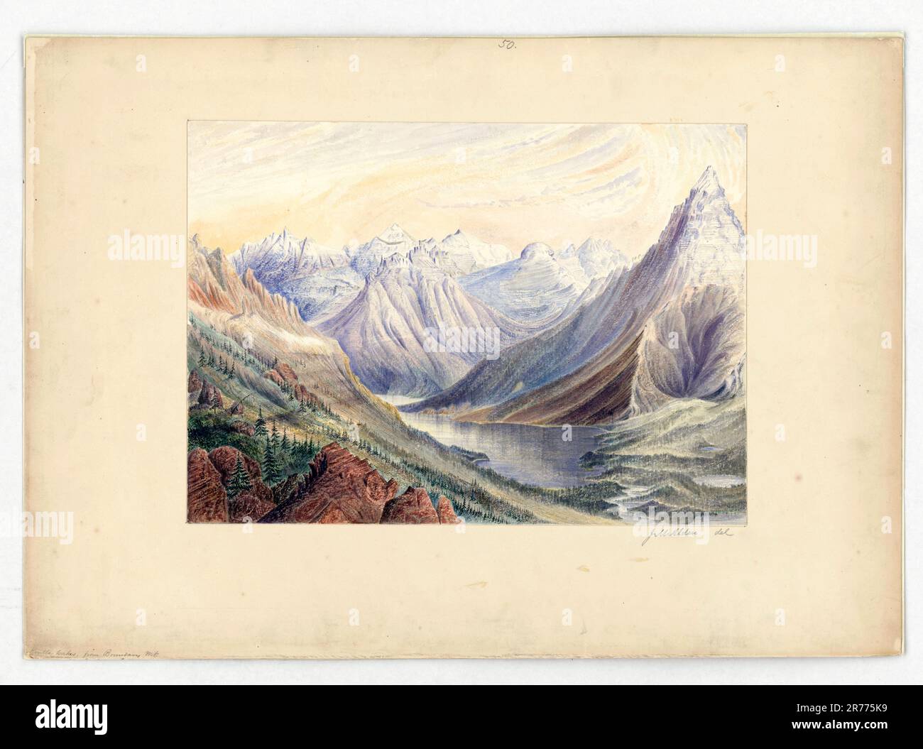 Kintla Lakes, from Boundary mt. Kintla Mountains and lower lake, from ...