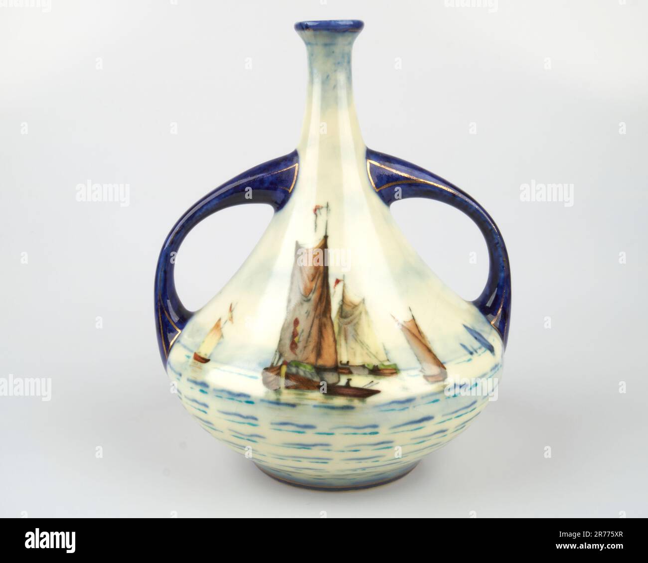 Antique 1900s Gebruder Heubach Art Nouveau porcelain vase Stock Photo ...
