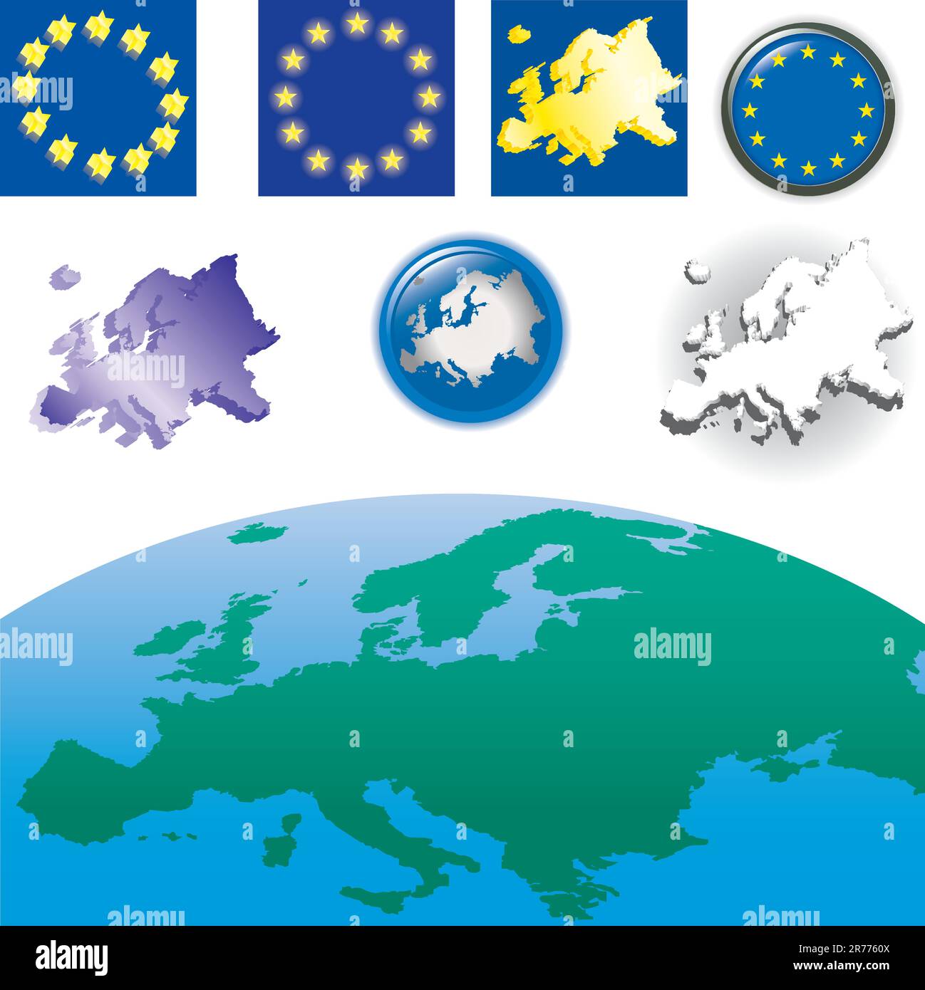 European union flag, map, symbols, icons Stock Vector Image & Art - Alamy