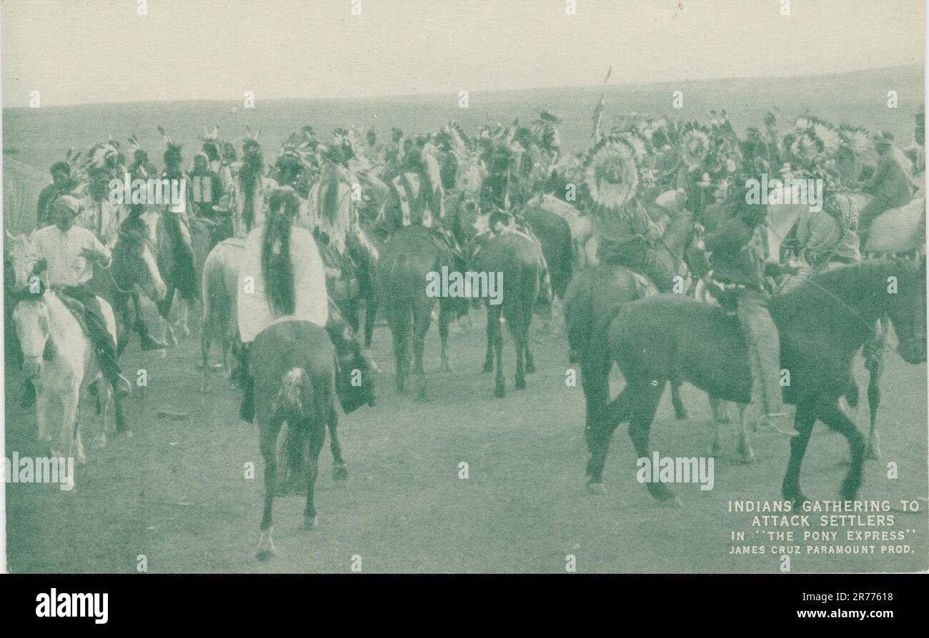 Indians attack settlers hi-res stock photography and images - Alamy