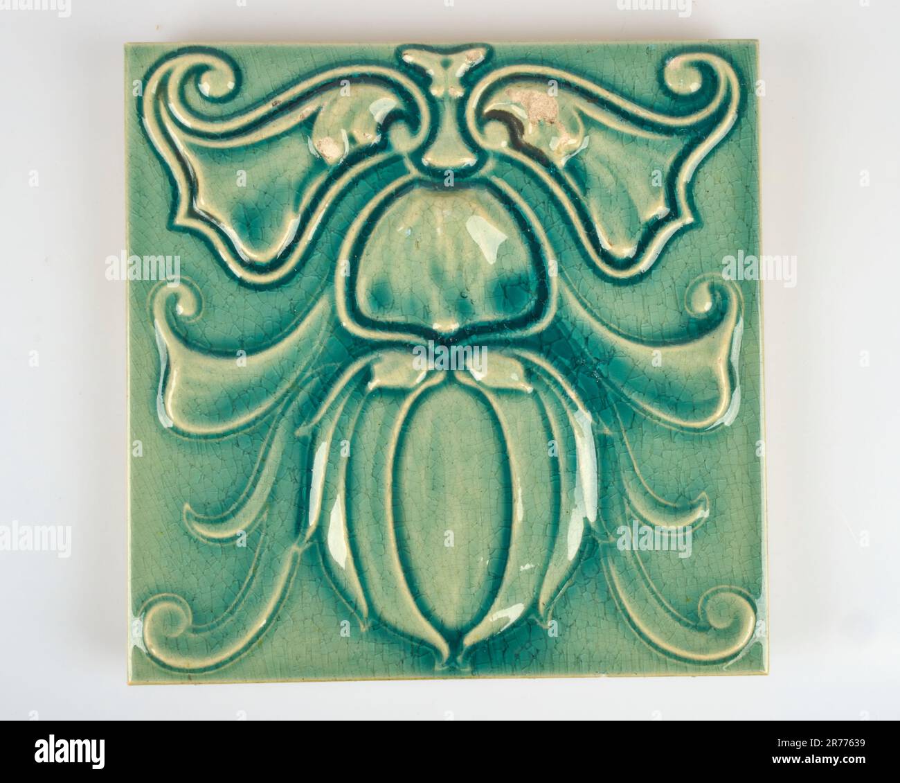 Antique 1910s Carter Poole Pottery Arts and Crafts flower beetle bug ...