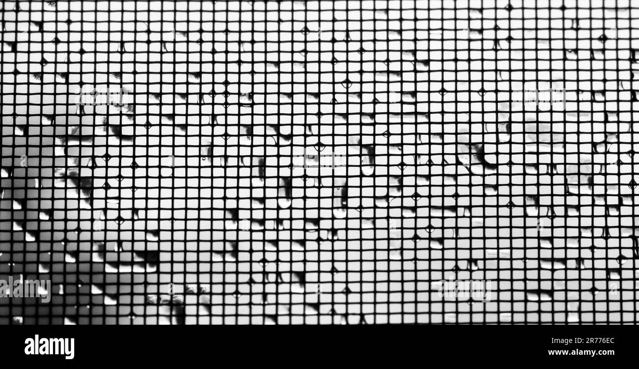Fabric pattern on window Black and White Stock Photos & Images - Alamy