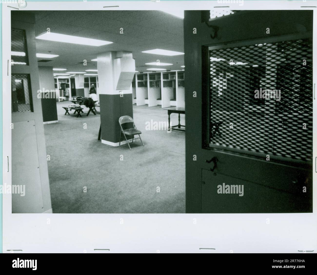 View of the Players' Locker Room and Cubicles. This photograph shows ...