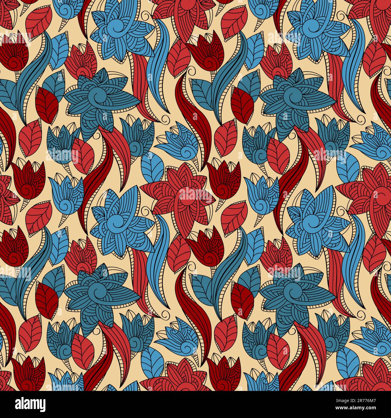 vector background with abstract flowers, clipping masks Stock Vector ...