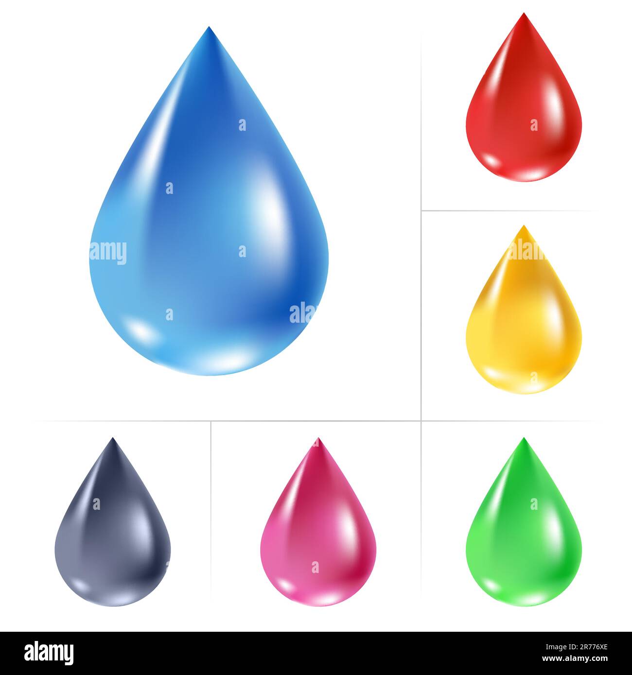 Set of water drops. Vector illustration on white Stock Vector Image ...