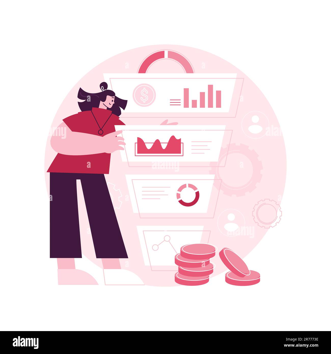 Sales funnel management abstract concept vector illustration. Product ...