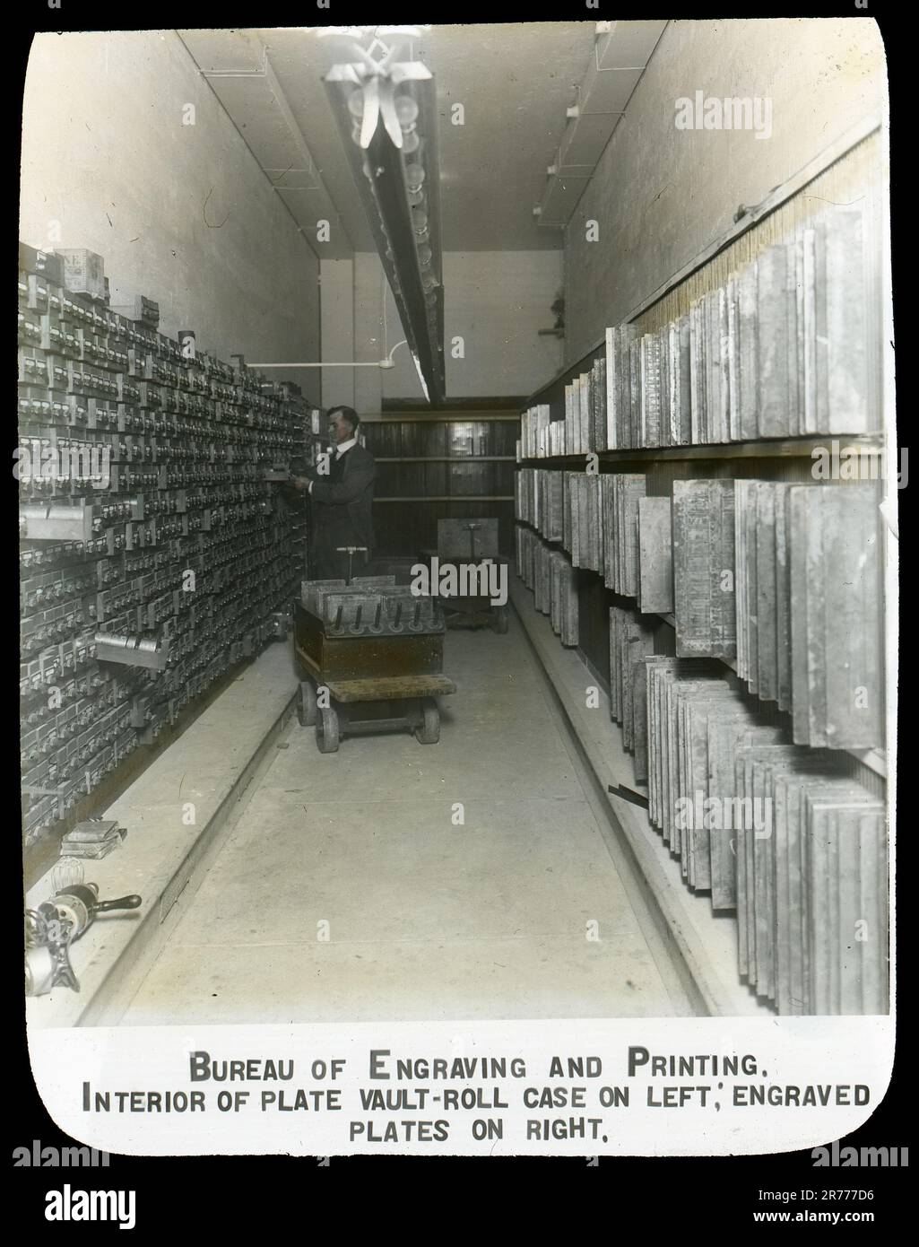 Interior of Plate Vault - Roll Case on Left, Engraved Plates on Right ...