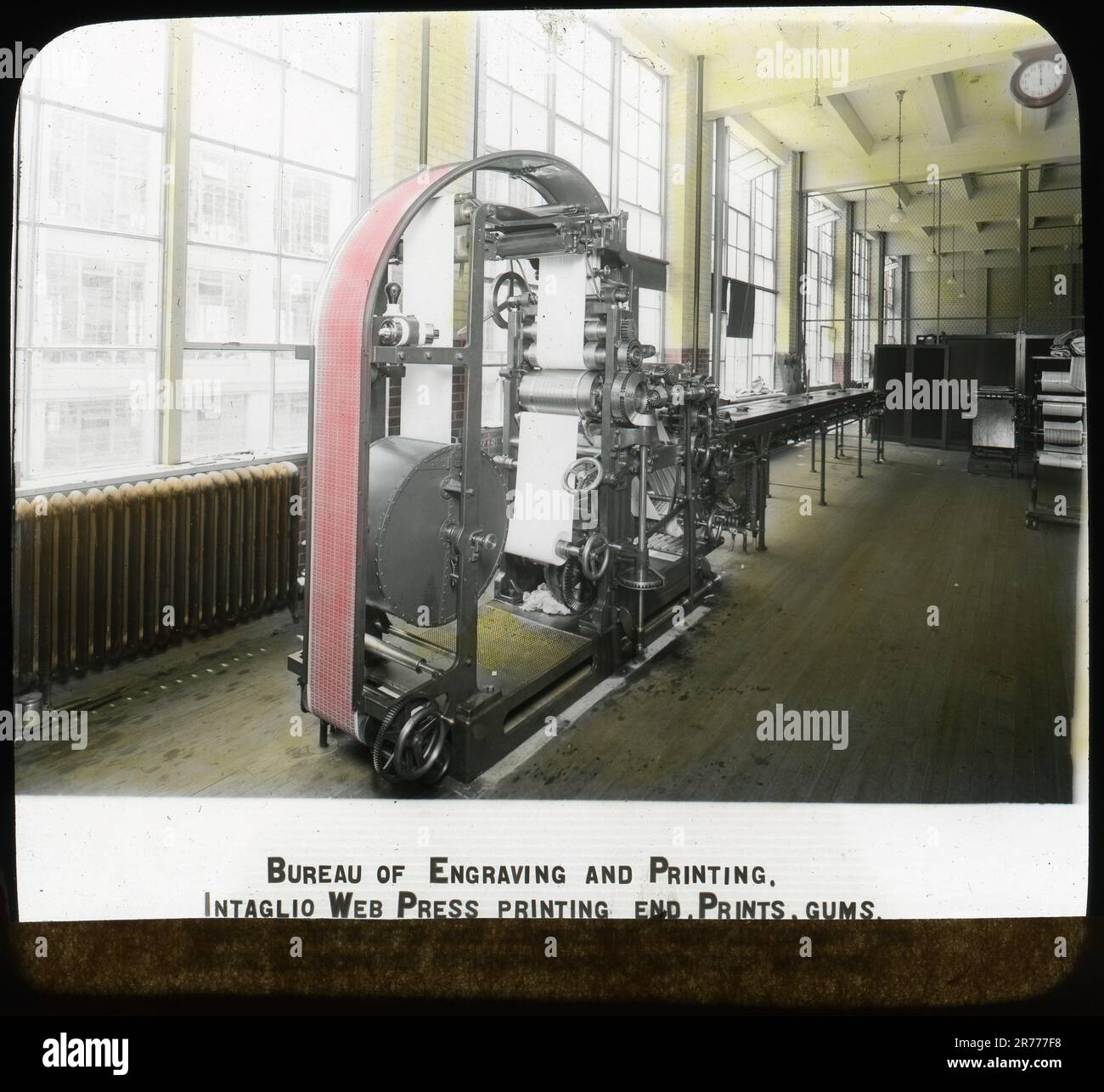 Intaglio Web Press Printing End, Prints, Guns, Perforates and Completes ...