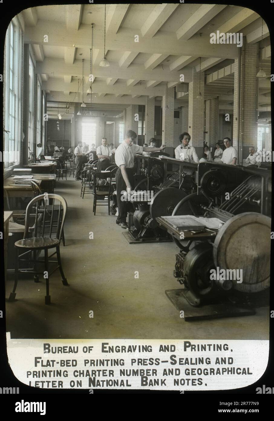 Flat-bed Printing Press - Sealing and Printing Charter Number and ...