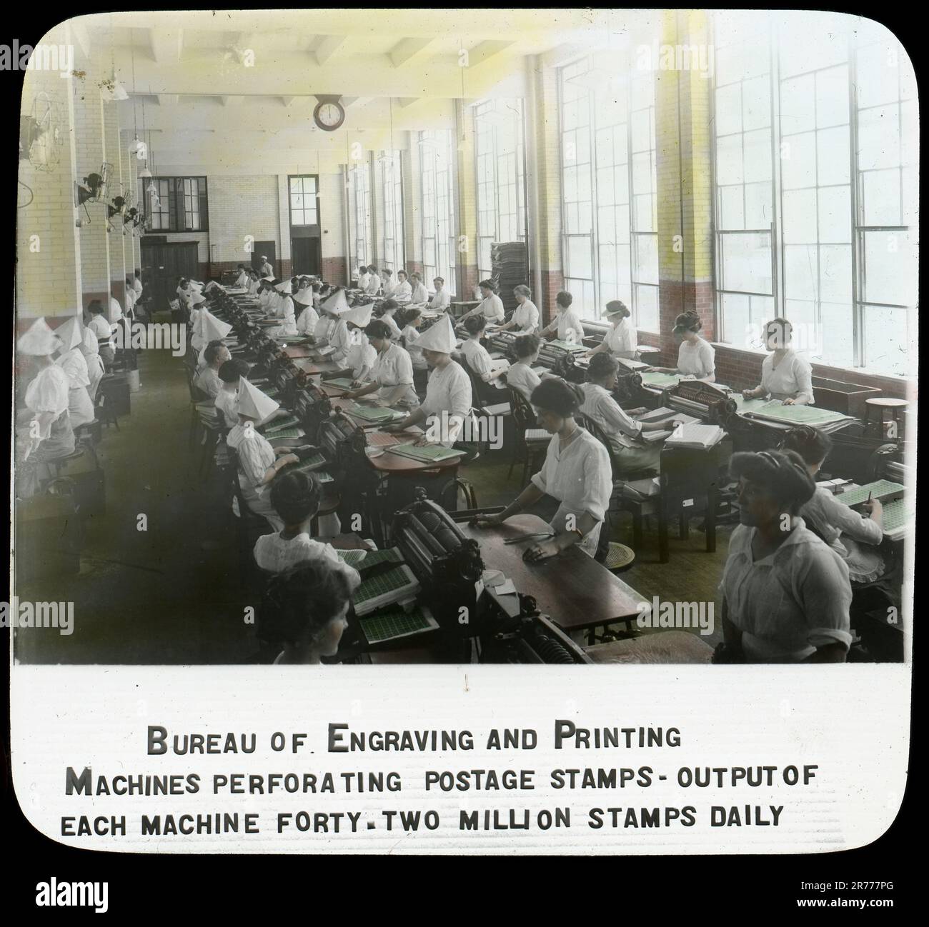 Machines Perforating Postage Stamps - Output of Each Machine Forty-Two ...