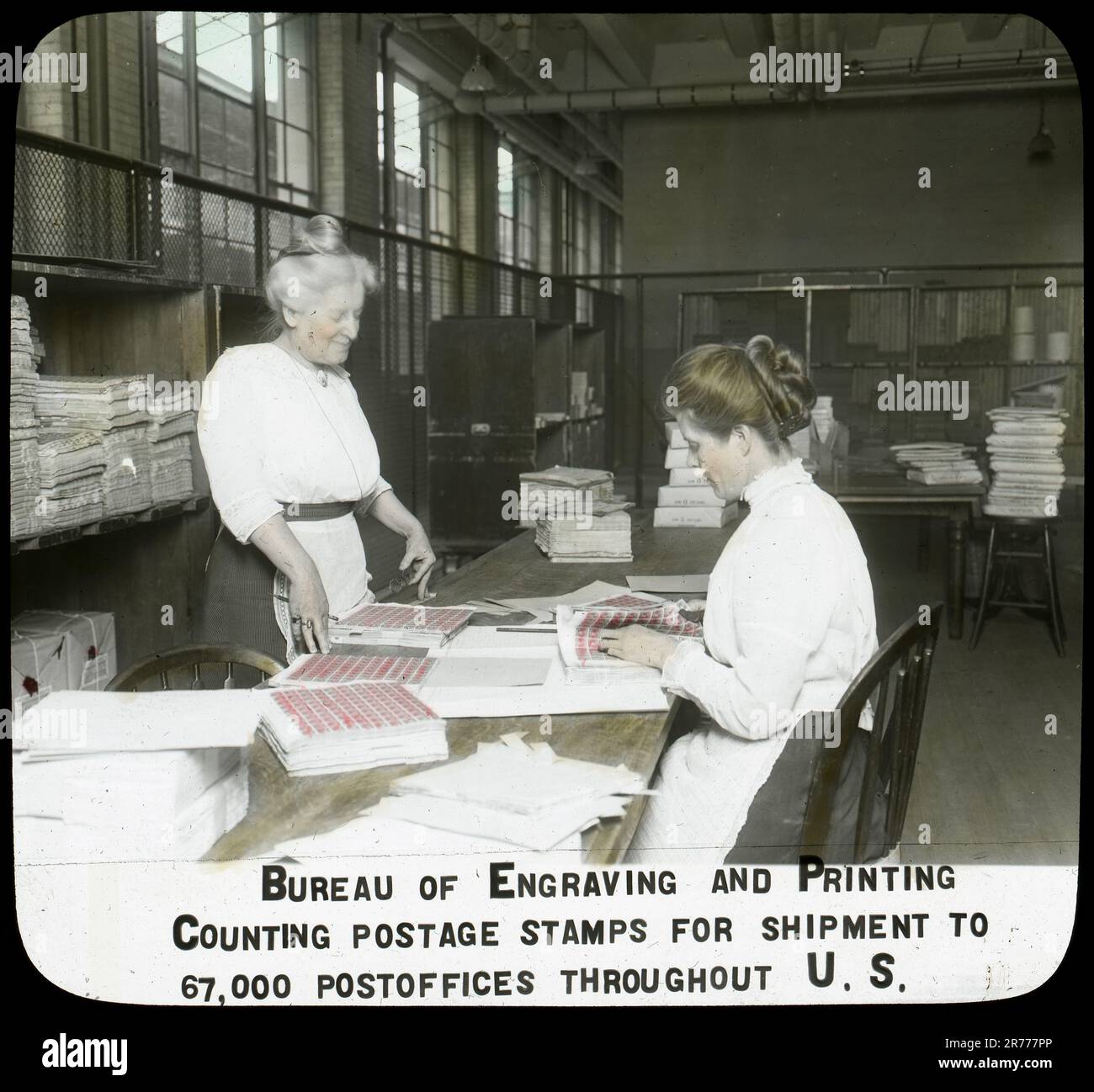 Counting Postage Stamps for Shipment to 67,000 Post Offices throughout ...