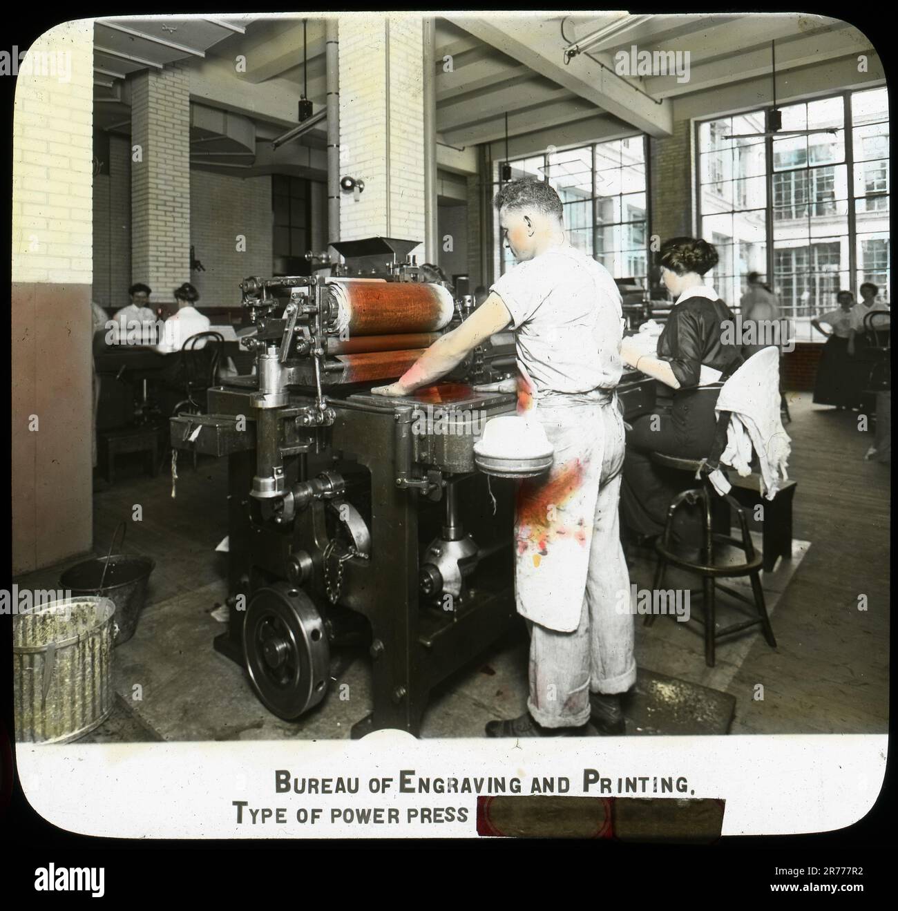 Type of Power Press for Printing Money. Bureau of Engraving and ...