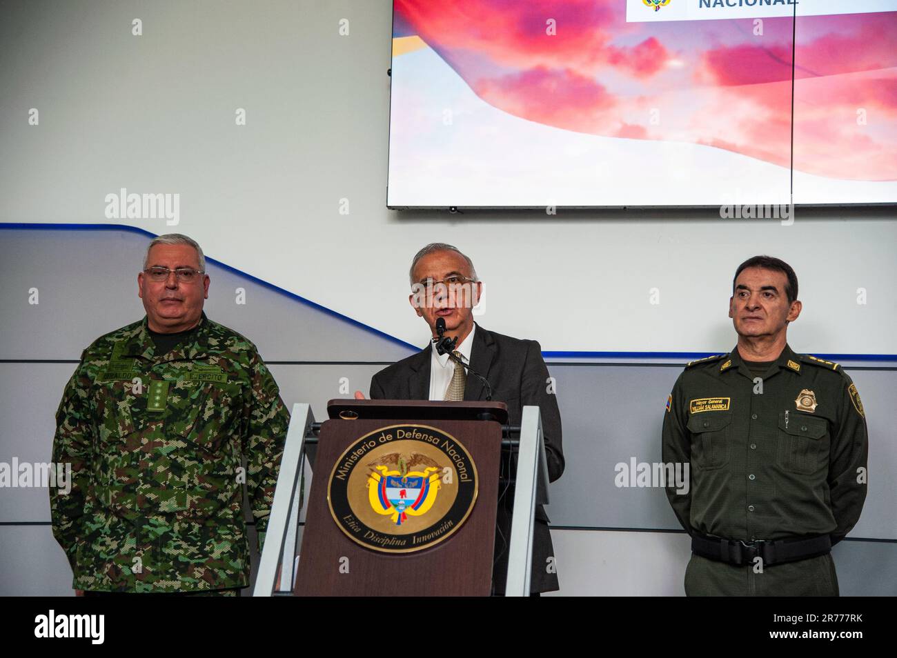 Bogota, Colombia. 13th June, 2023. (Left to right) Colombia's military ...