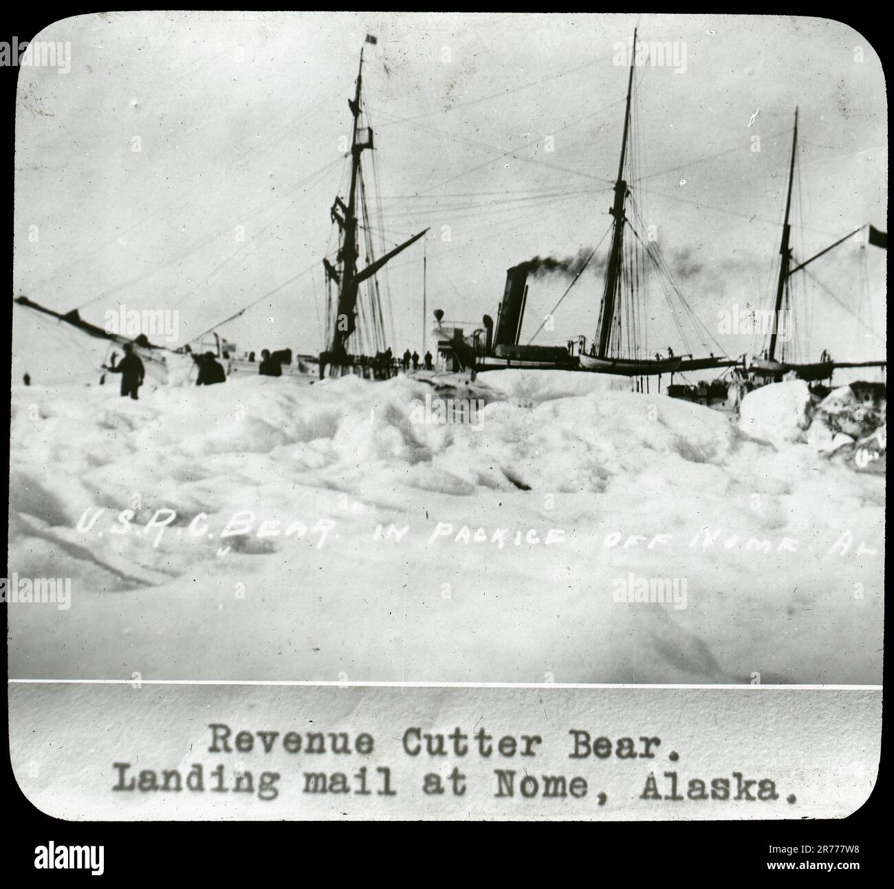 Revenue Cutter Bear, Landing mail at Nome, Alaska. Photographs of ...