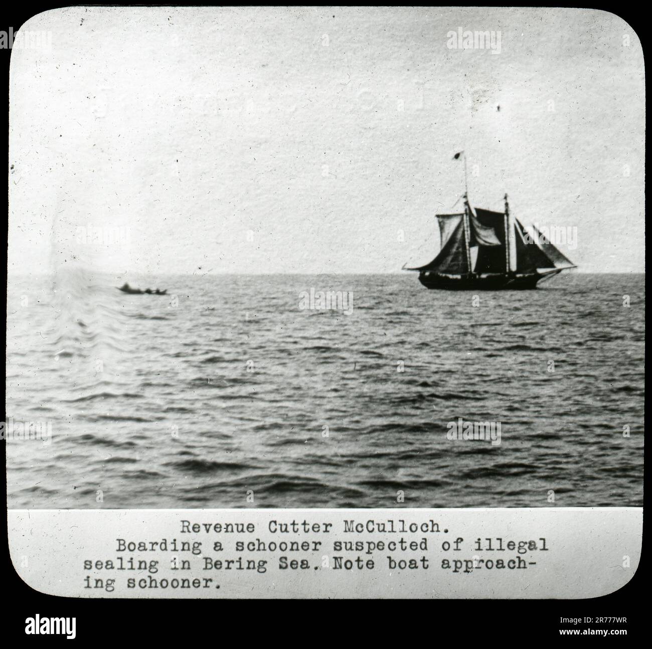 Revenue Cutter McCulloch, Boarding a schooner suspected of illegal ...