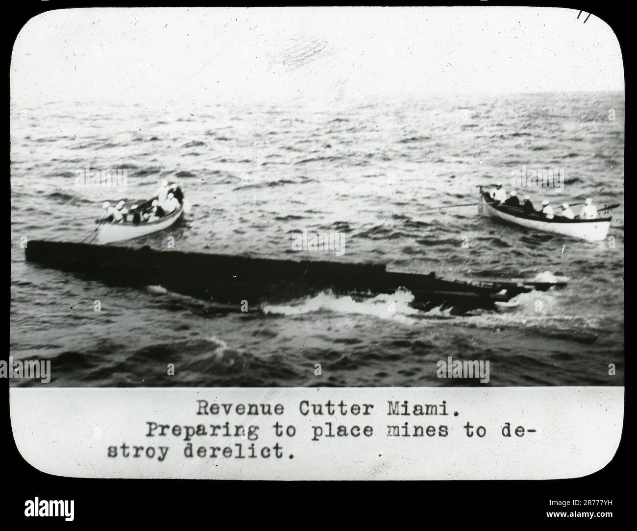 Revenue Cutter Miami, Preparing to place mines to destroy derelict ...