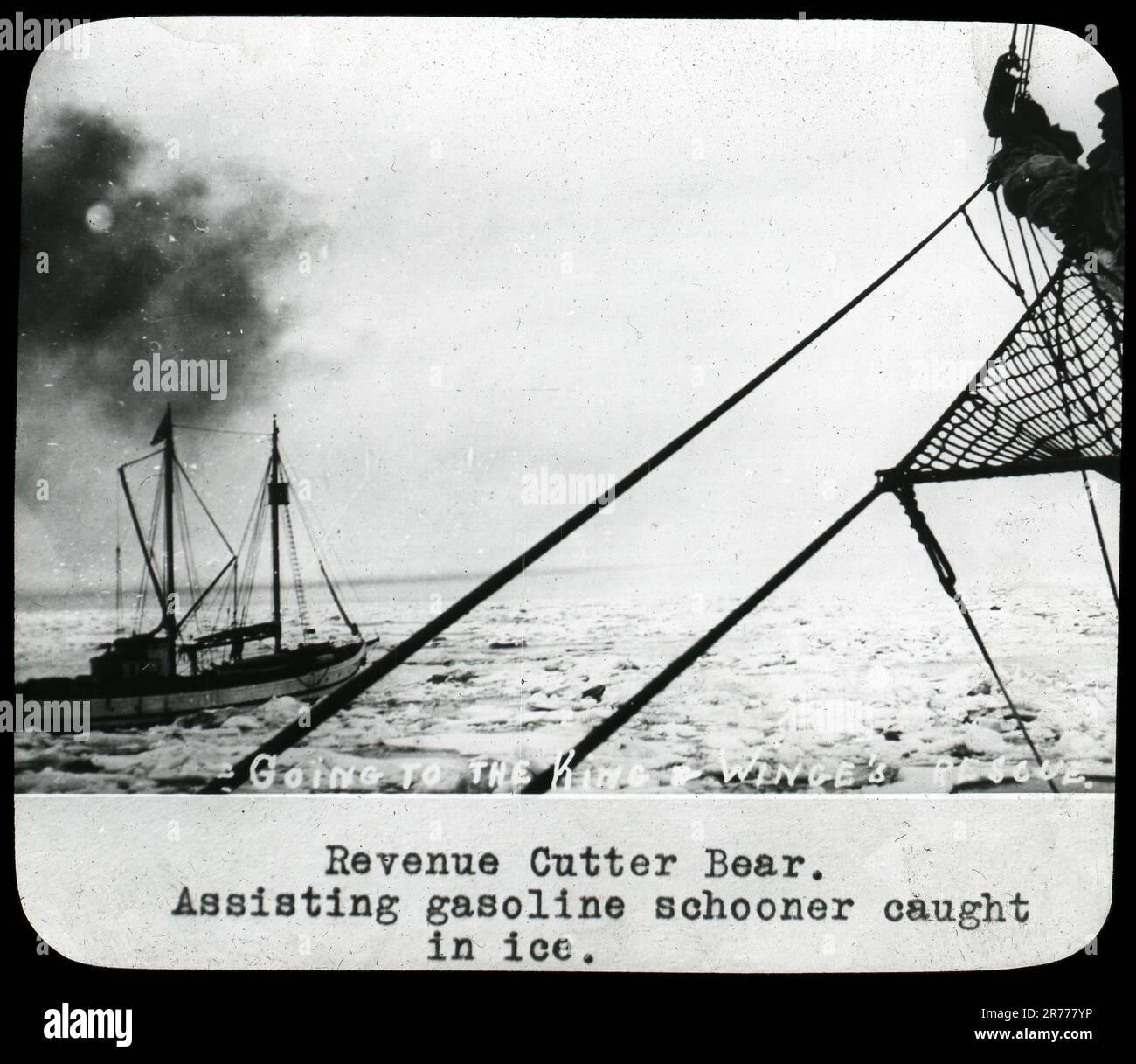 Revenue Cutter Bear, Assisting gasoline schooner caught in ice (Going ...