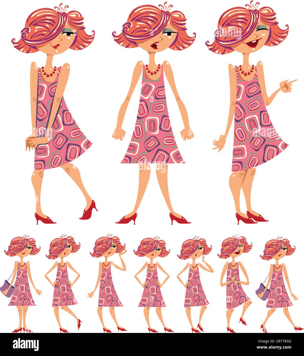 Women in suit pointing Stock Vector Images - Alamy