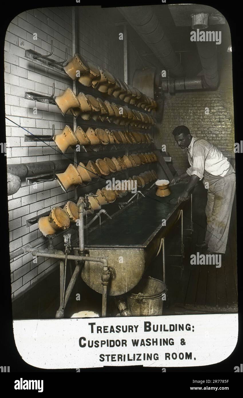 Treasury Department: Cuspidor washing and sterilizing room. Photographs ...