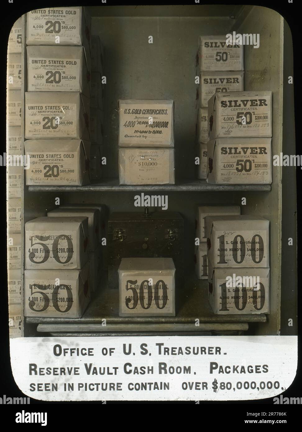 Office of U.S. Treasurer, Reserve Vault Cash Room, Packages seen in ...