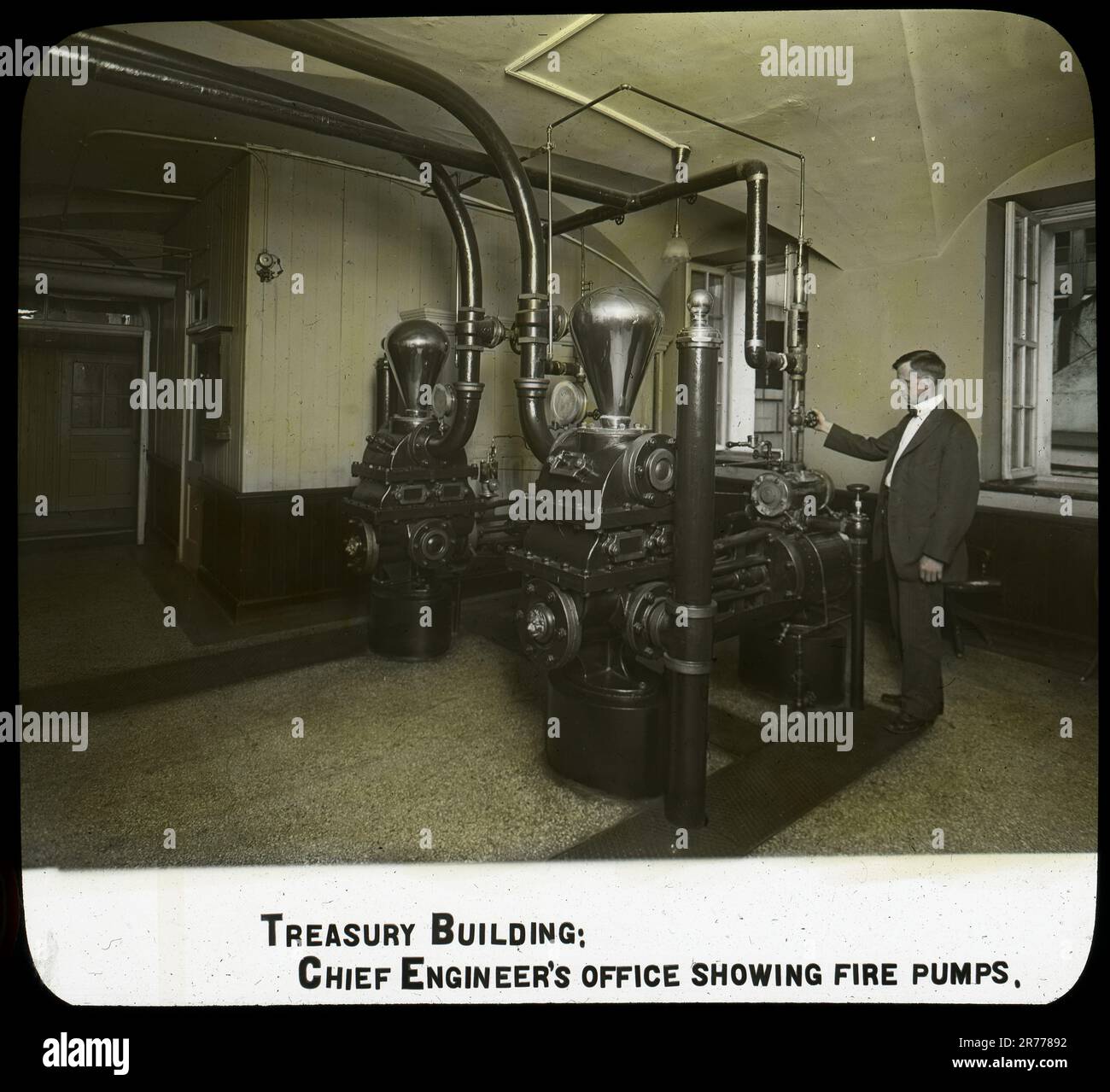 Treasury Building – Chief Engineer’s Office showing fire pumps ...
