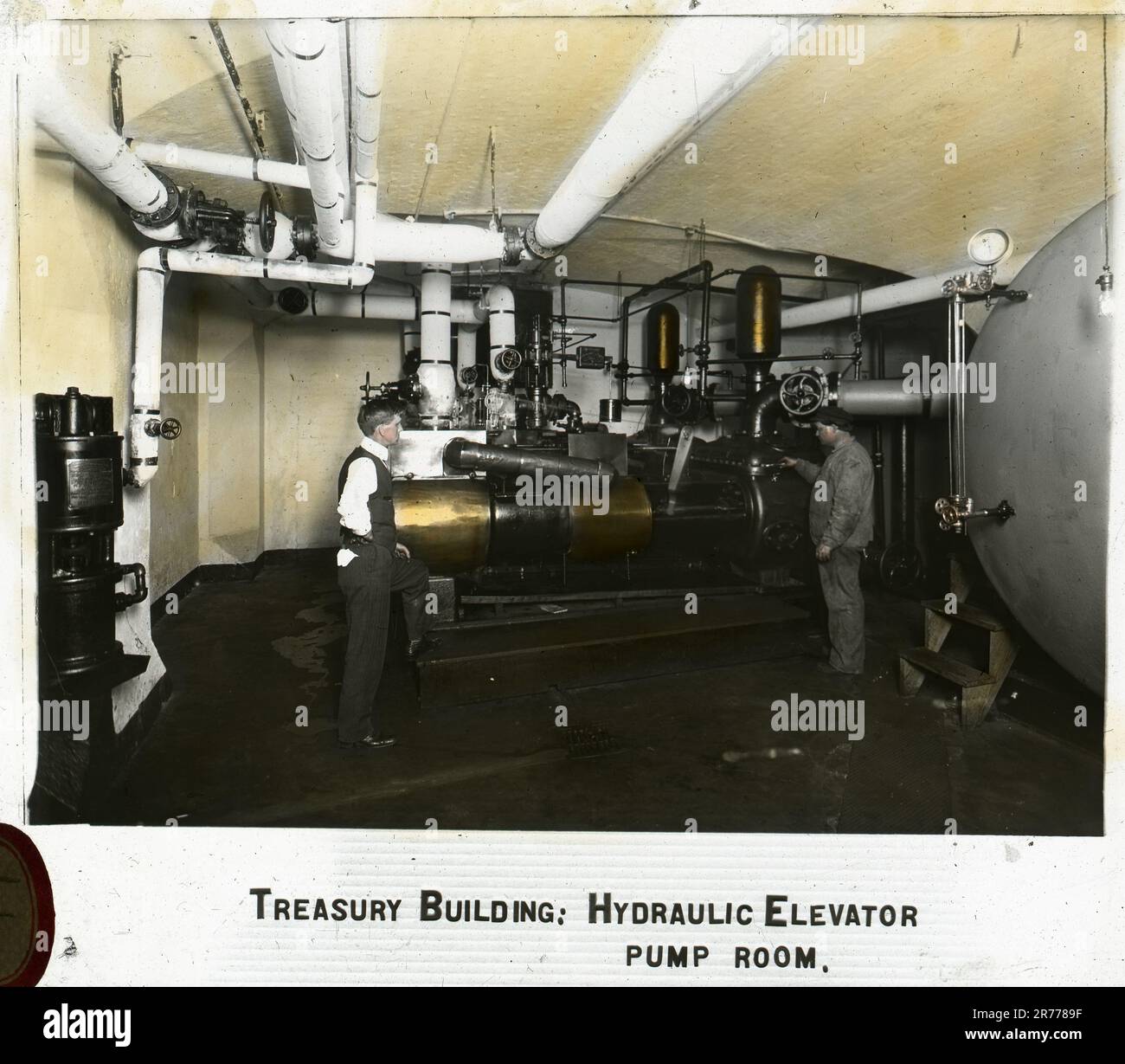 Treasury Building- Hydraulic elevator pump rooms. Photographs of ...