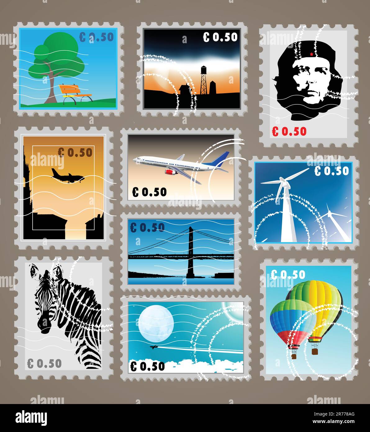 set of post stamps Stock Vector Image & Art - Alamy