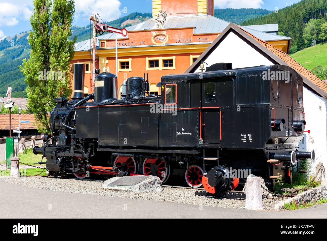 Railay Museum with steam engine in Vordernberg, Styria, Austria Stock ...