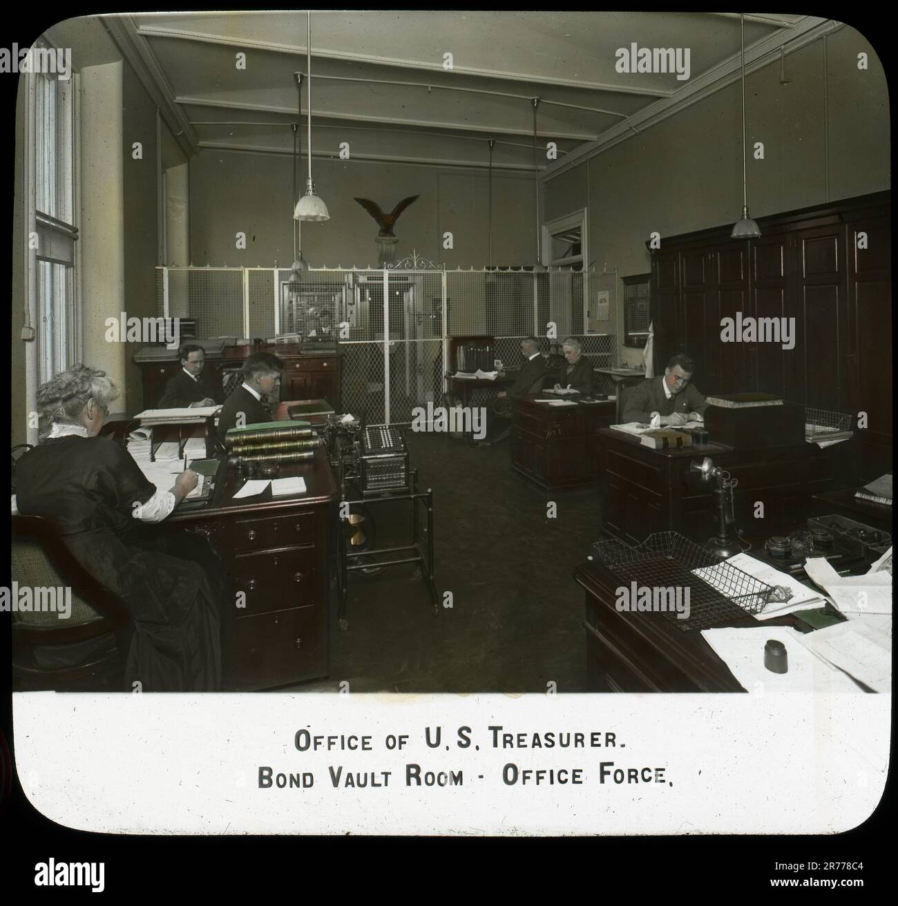 Office of U.S. Treasurer. Bond vault room – office force. Photographs ...