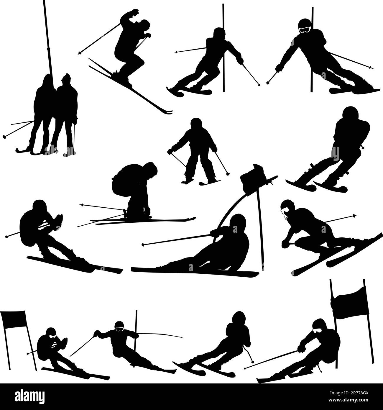 skiing collection - vector Stock Vector Image & Art - Alamy