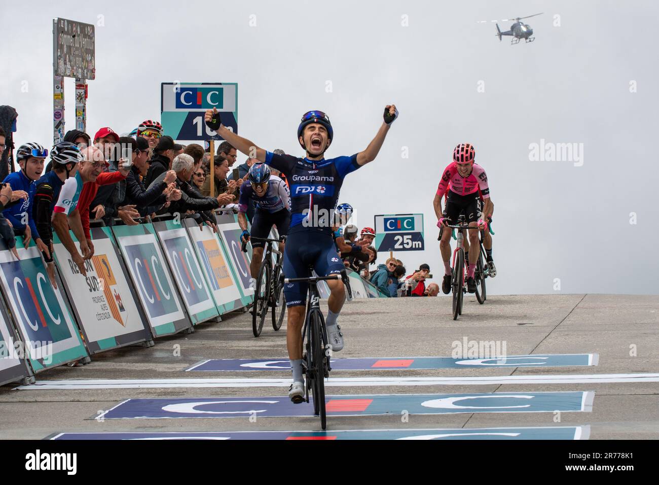 Mount Ventoux, France. 13th June, 2023. Young French rider Lenny ...