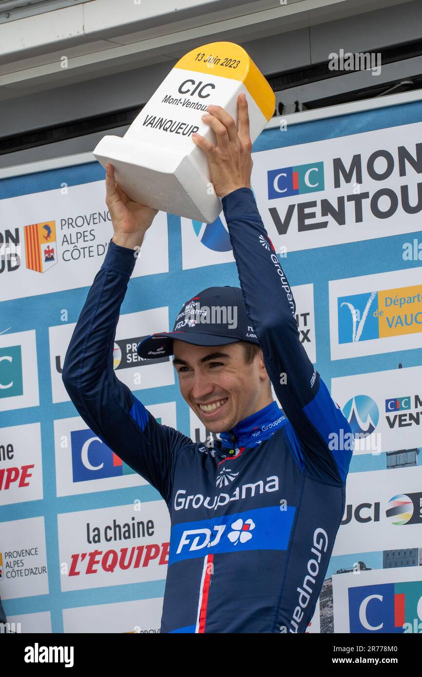 Mount Ventoux, France. 13th June, 2023. Young French rider Lenny ...