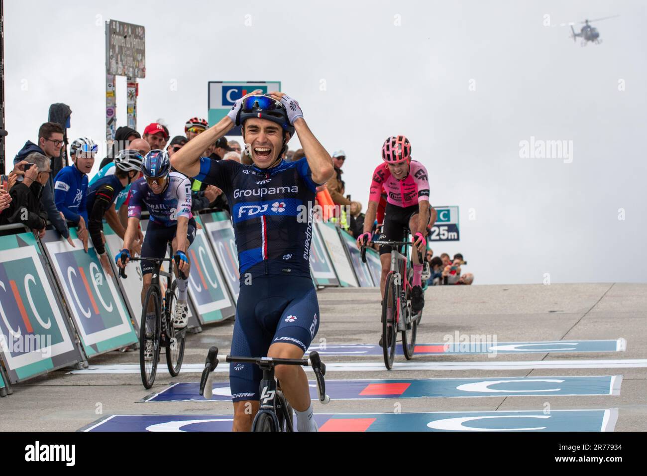 Mount Ventoux, France. 13th June, 2023. Young French rider Lenny ...