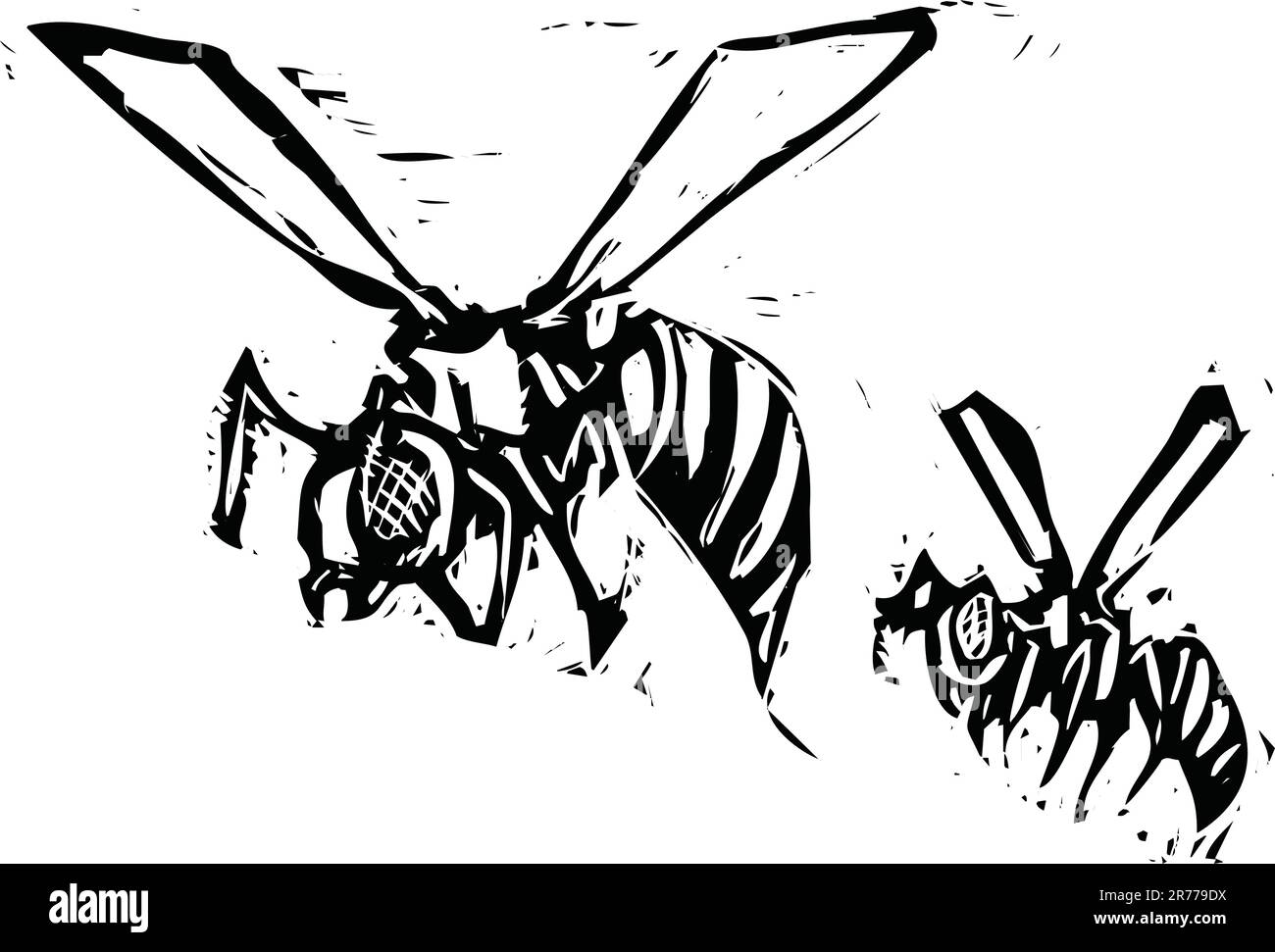 Woodcut of bee hi-res stock photography and images - Alamy