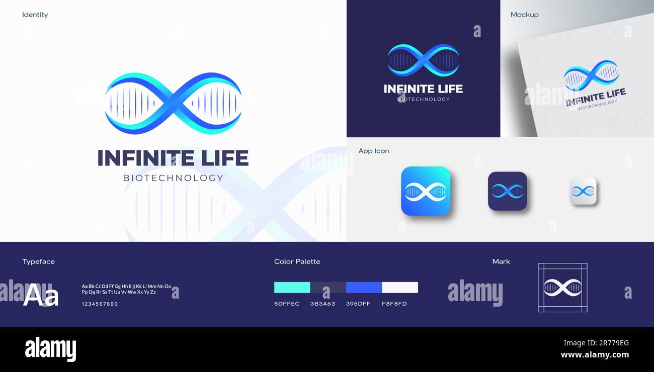 Infinite Life DNA Spiral Abstract Vector Logo Template. Technology ...