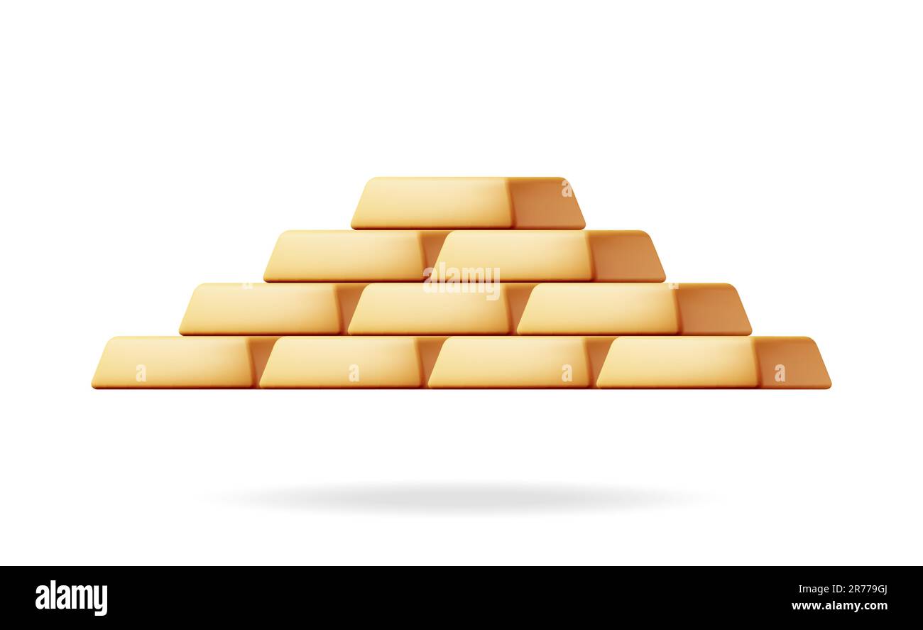 Stack gold bars white Stock Vector Images - Alamy