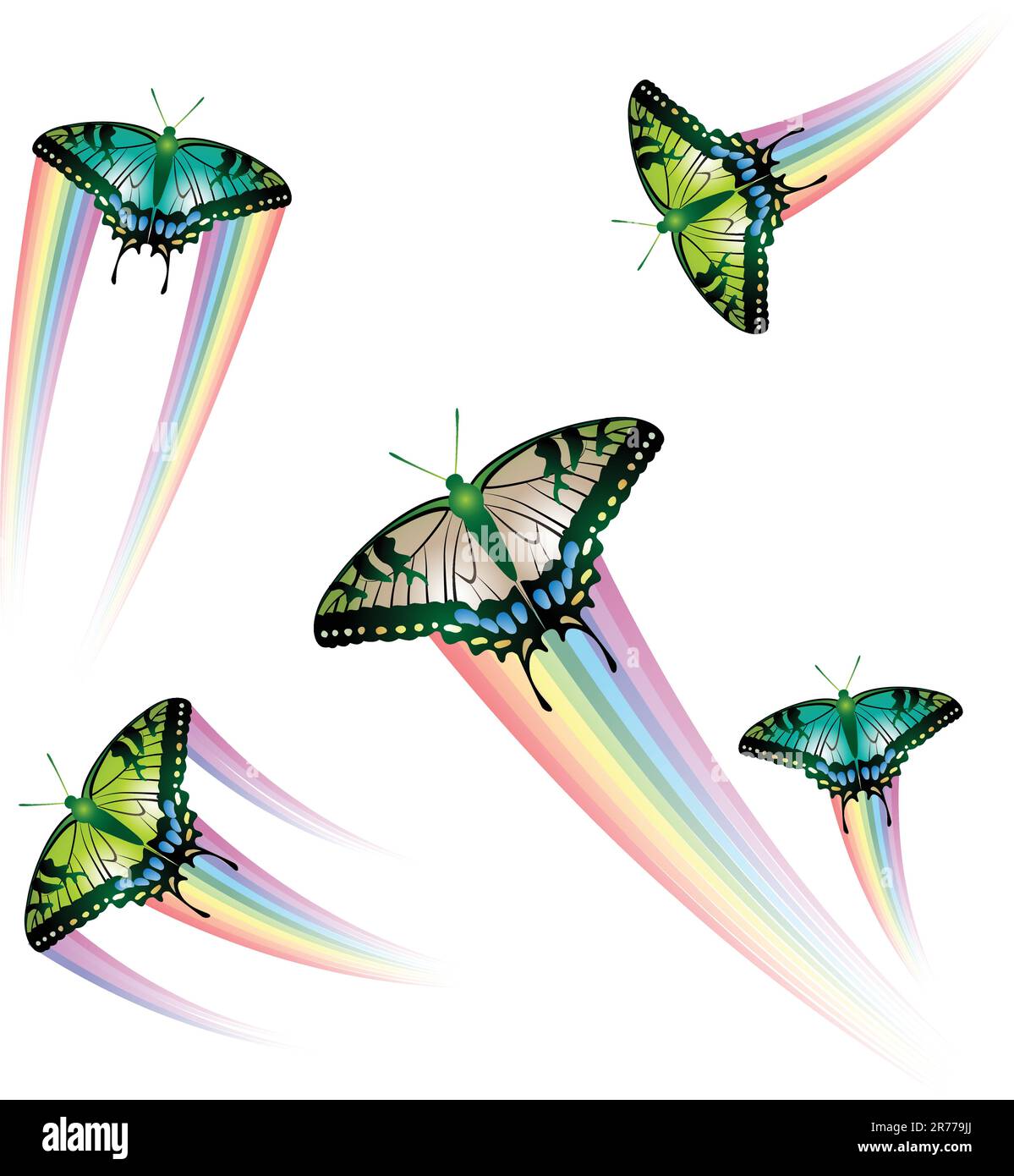 Butterfly Collection with rainbow jets Stock Vector Image & Art - Alamy