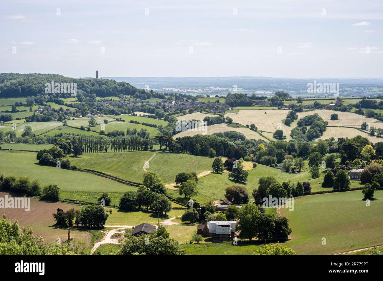 The view over the Gloucestershire countryside from Stinchcombe Hill on ...